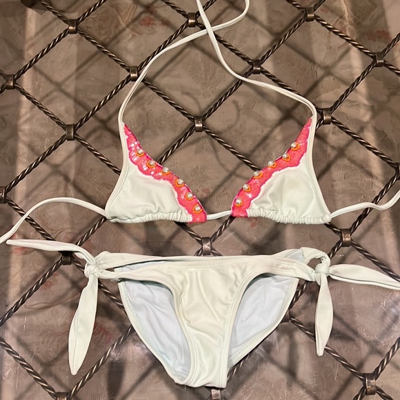 Vix | Swim | Vix Sequin Mint Green Embroidered Bikini | Poshmark